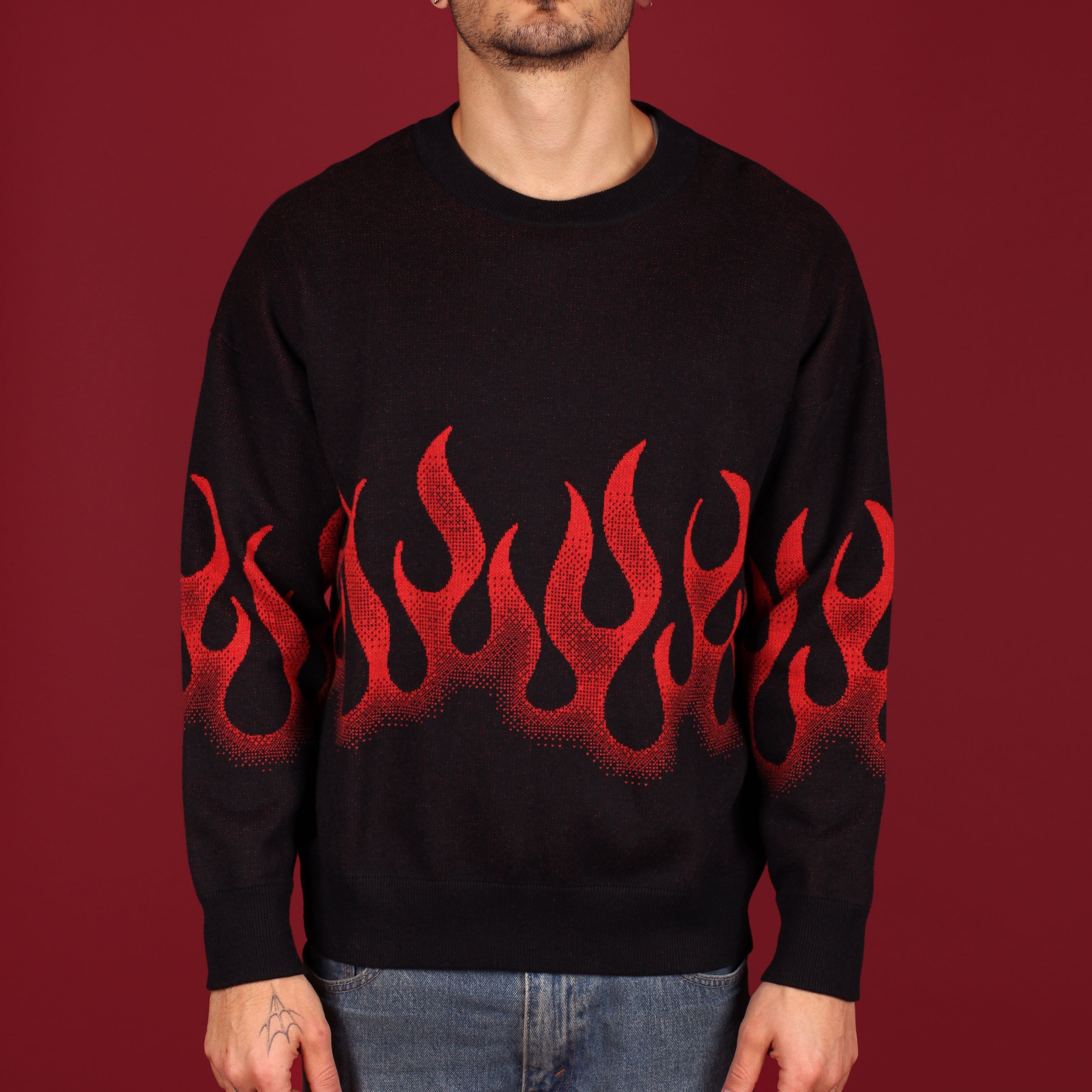 Y2K Flames Knit Sweater – Pander Apparel